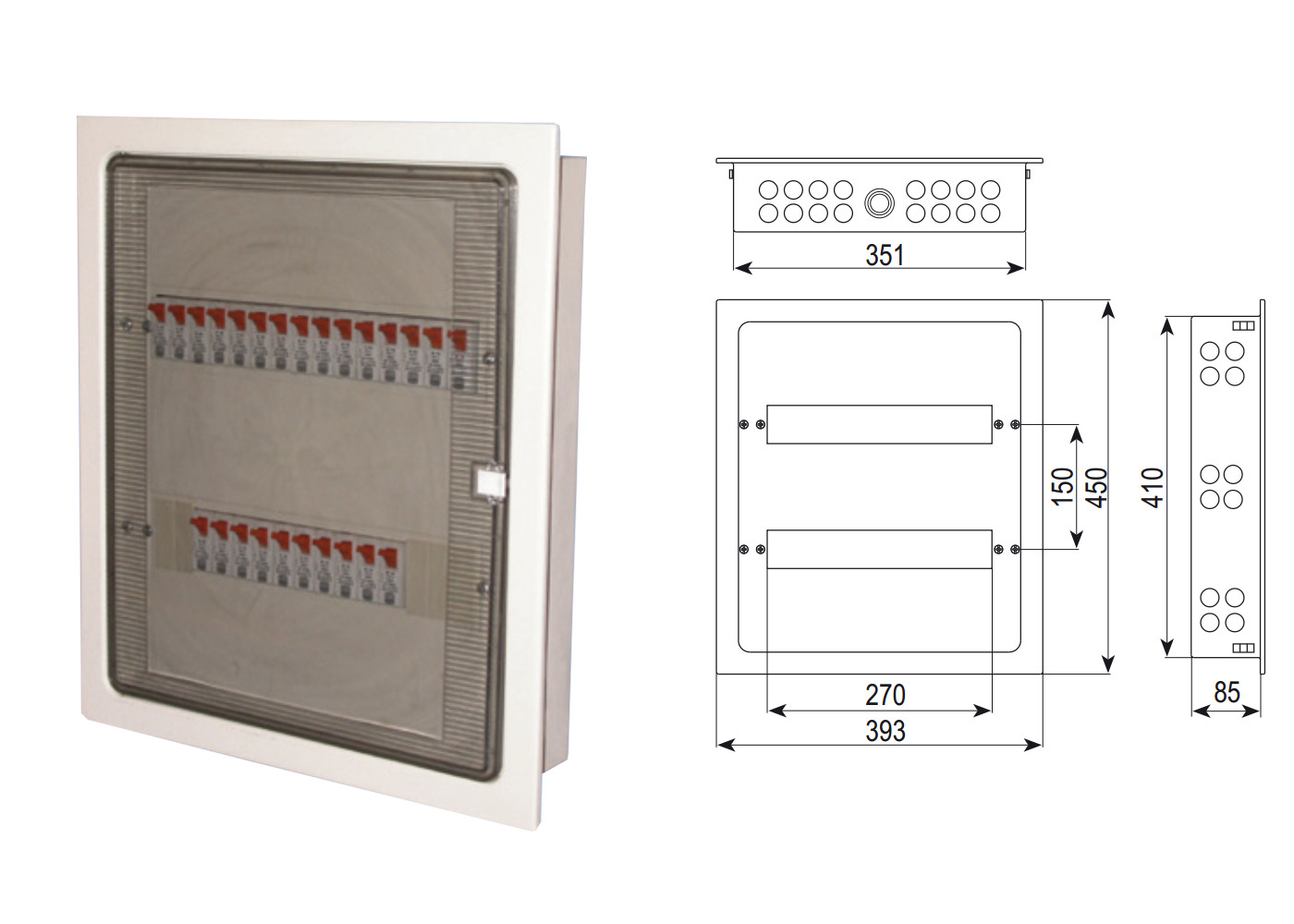 Tablero embutido 30 cc saime